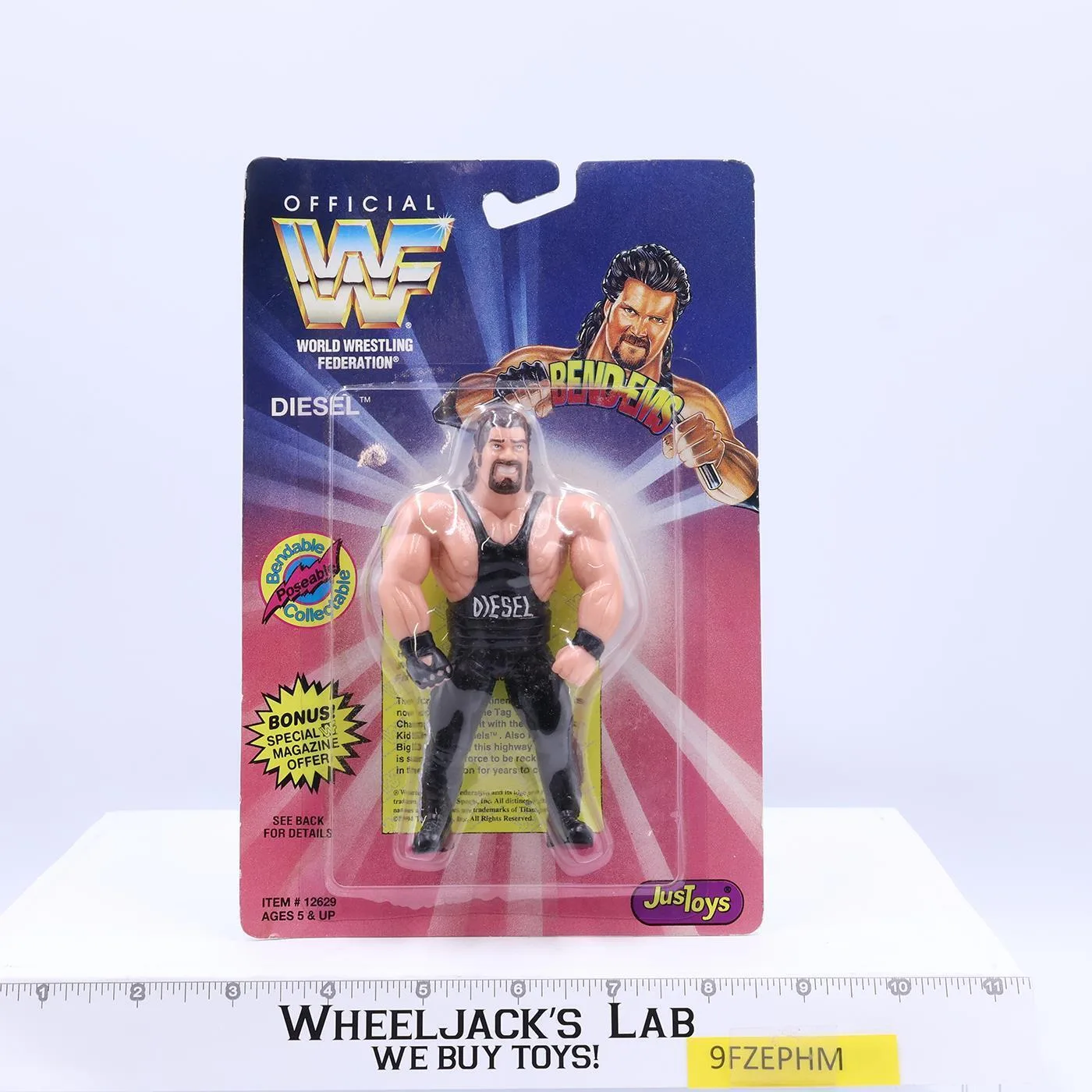 Diesel Bend-Ems WWF 1994 Just Toys 5" Vintage NEW MOSC SEALED ...