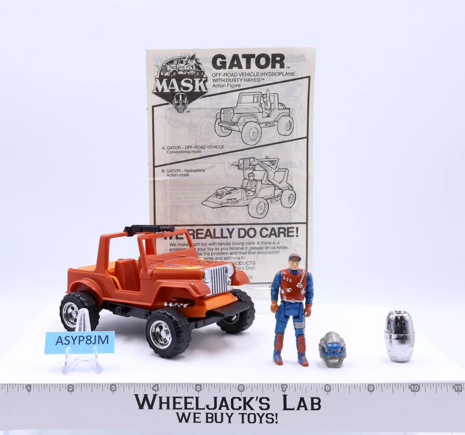Gator W/ Hayes 100% Complete 1985 MASK M.A.S.K. Kenner Action Figure ...