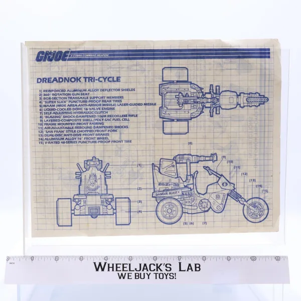 Dreadnok Tri-Cycle 1987 ORIGINAL Instructions/ Blueprints G.I. Joe ...
