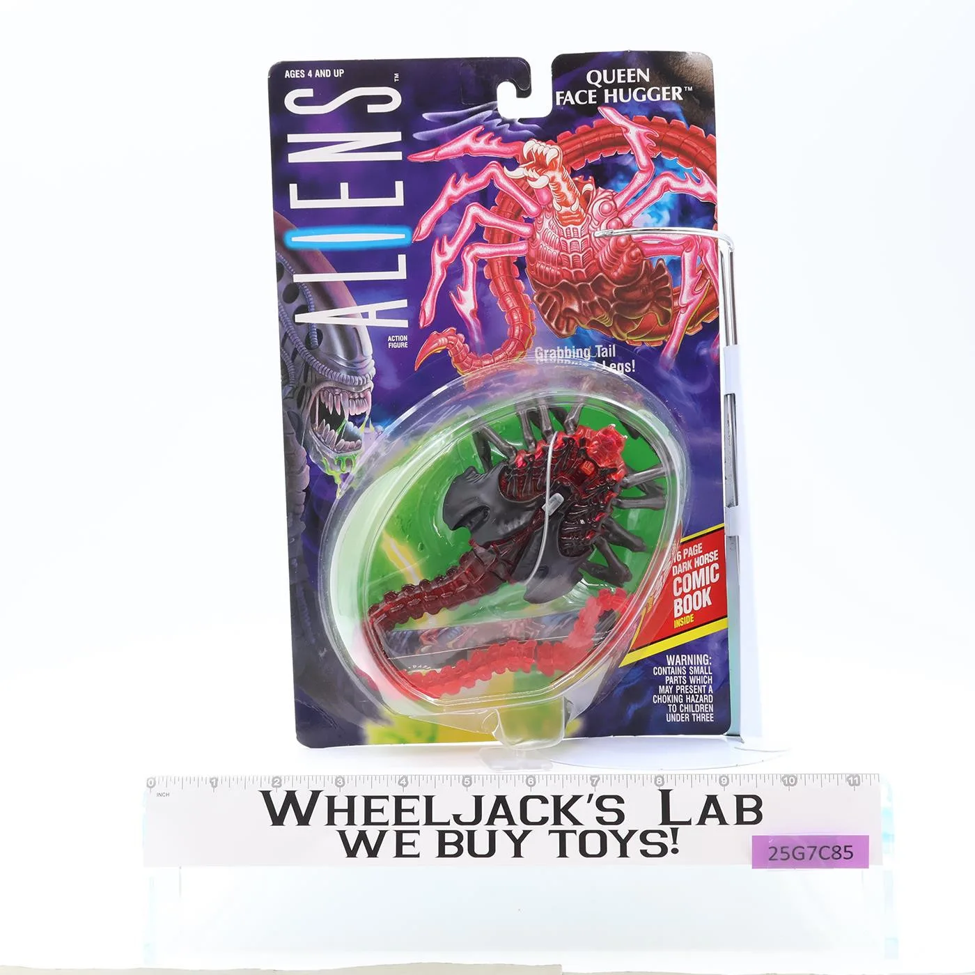 Queen Face Hugger Alien W/Comic Aliens 1992 Kenner Action Figure MOSC ...