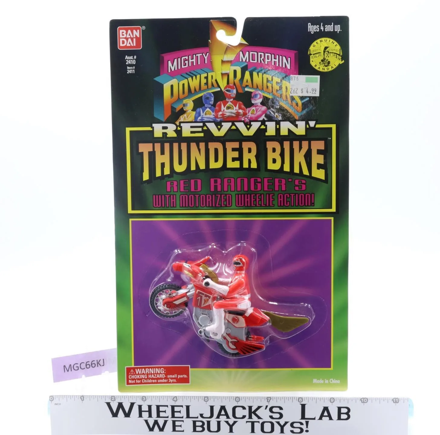 Revvin Thunder Bike Red Ranger Mighty Morphin Power Rangers Bandai NEW ...