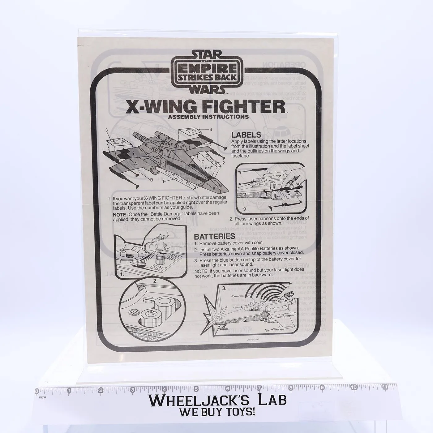 X-wing Fighter Assembly Instructions ORIGINAL Kenner 1982 Star Wars ESB ...