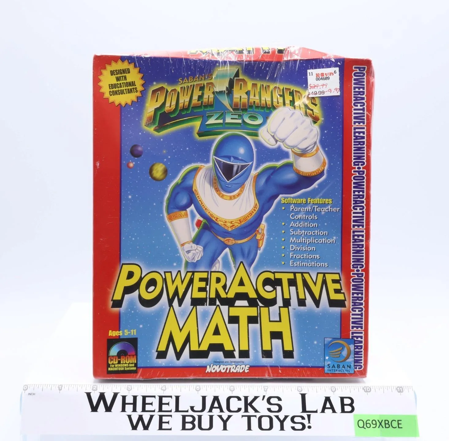 PowerActive Math CD-Rom Computer Game Power Rangers Zeo 1996 Nova NEW ...