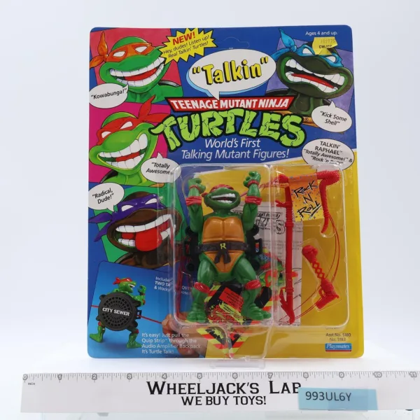 Raphael Talking Turtle TMNT 1991 Playmates Vintage Action Figure NEW ...