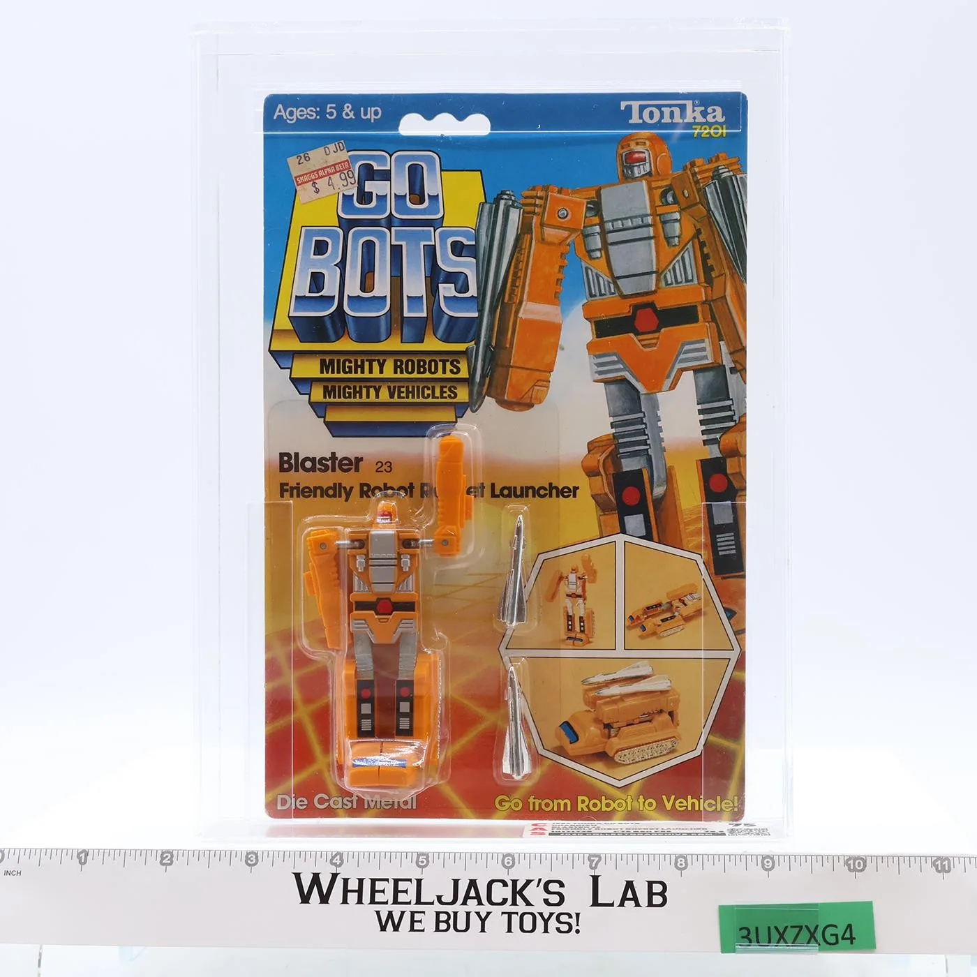 Blaster CAS GRADED 75 75/80/85 Gobots 1984 Tonka Action Figure NEW SEALED - Wheeljack's Lab