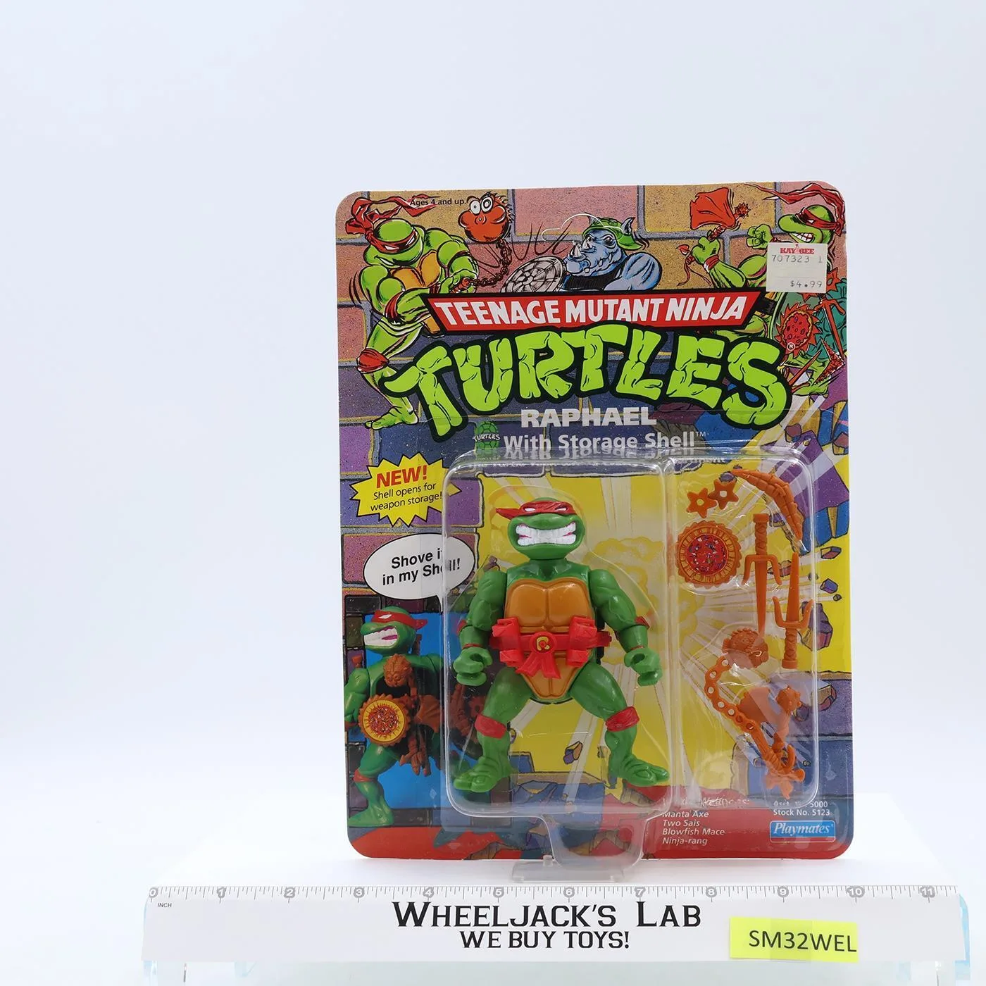 Raphael W/ Storage Shell TMNT 1991 Playmates NEW MOSC SEALED UNPUNCHED ...