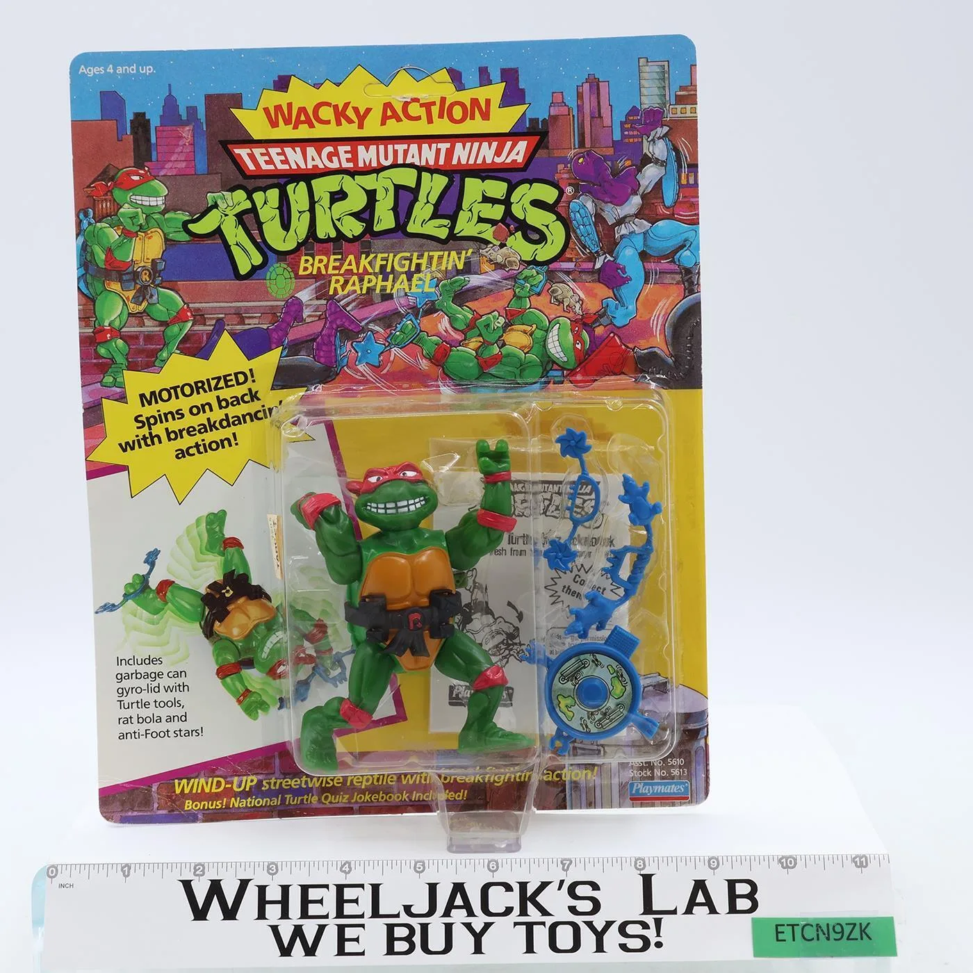 Breakfightin' Raphael Wacky Action TMNT 1990 Playmates MOSC NEW ...