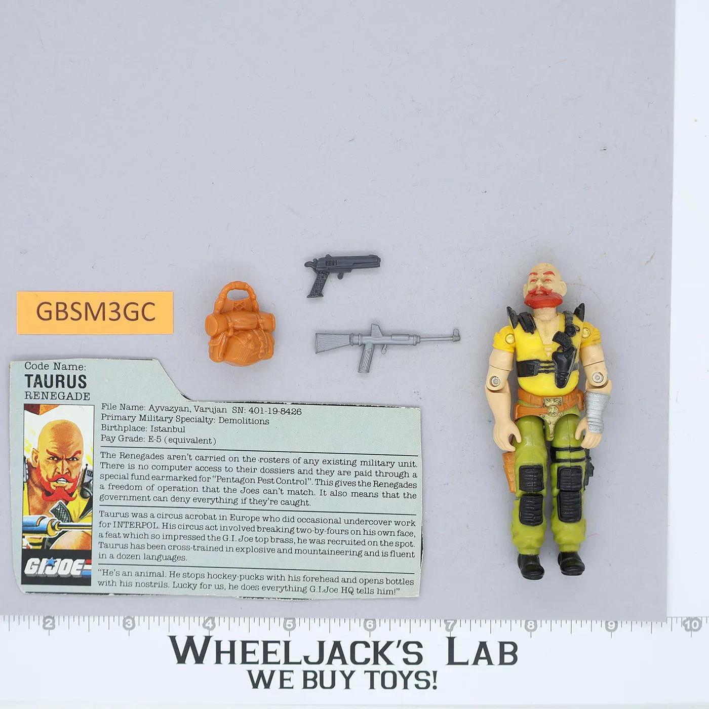 Taurus V1 100% Complete G.I. Joe 1987 Hasbro Vintage Action Figure ...