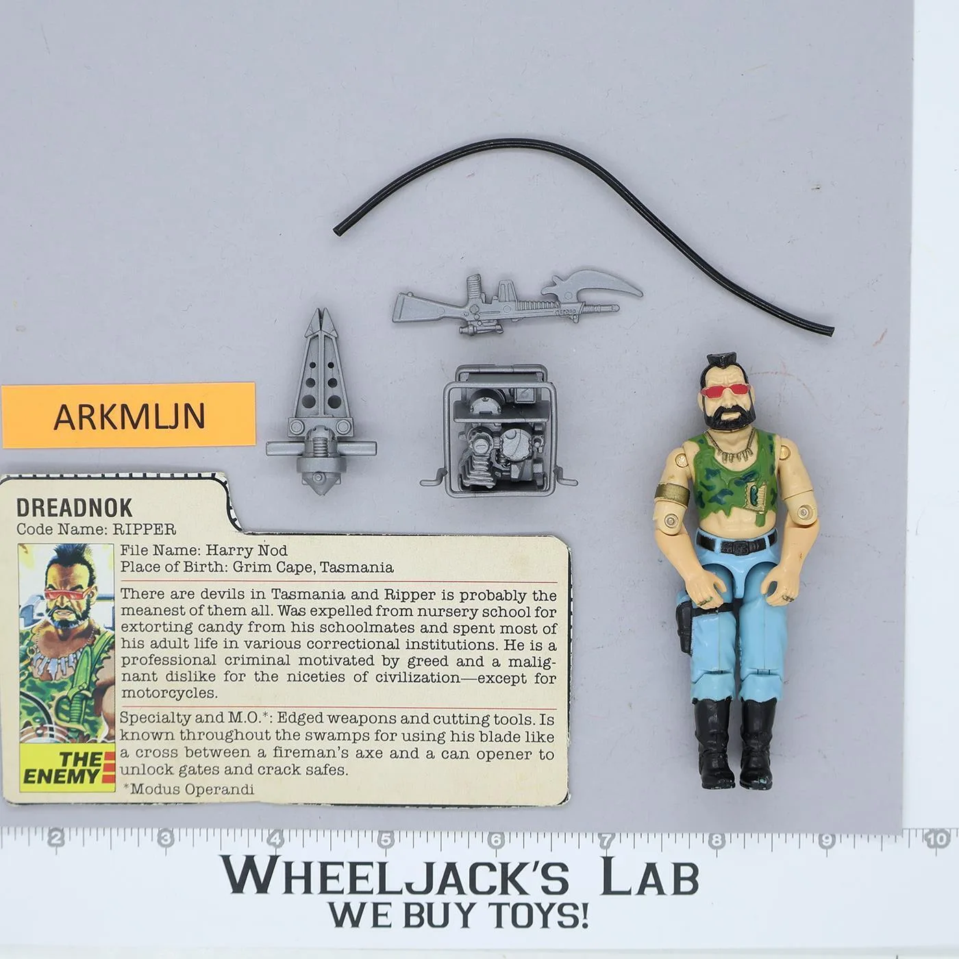 Ripper V1 100% Complete G.I. Joe 1985 Hasbro Vintage Action Figure ...