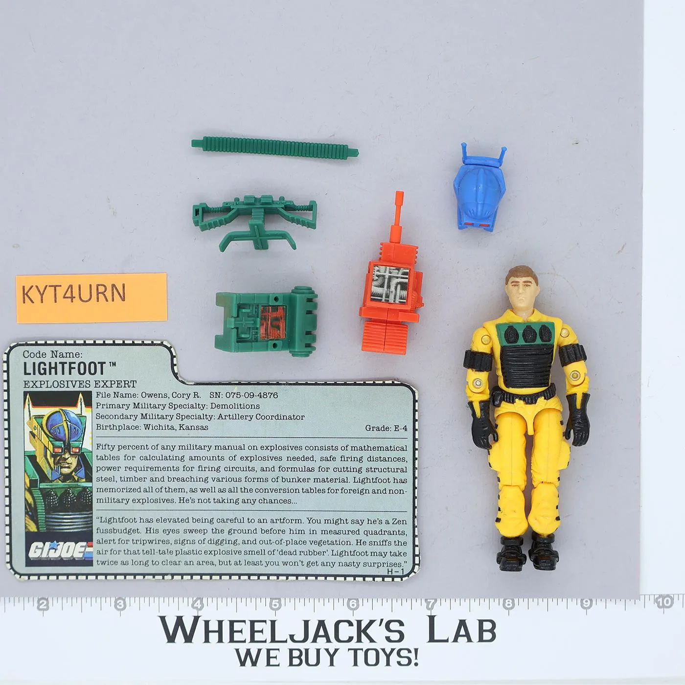 Lightfoot V1 100% Complete G.I. Joe 1988 Hasbro Vintage Action Figure ...