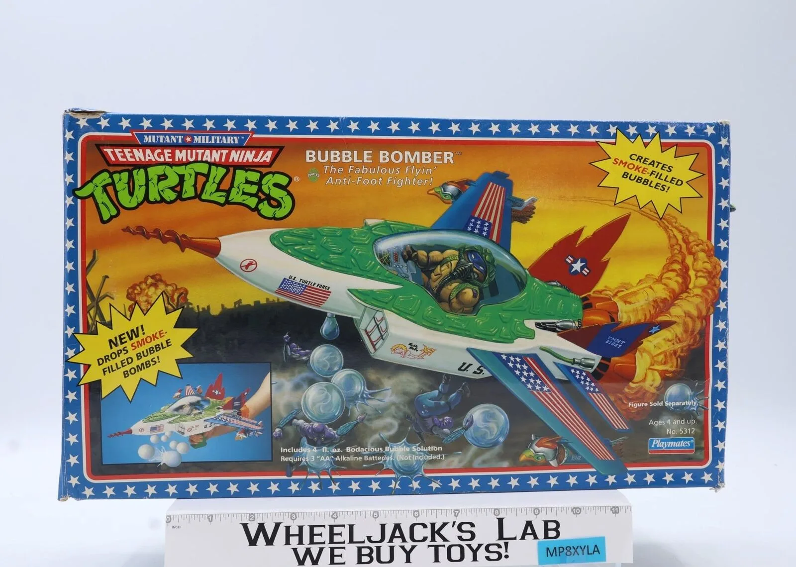 Bubble Bomber 100% Complete TMNT 1992 Playmates Action Figure Vehicle ...
