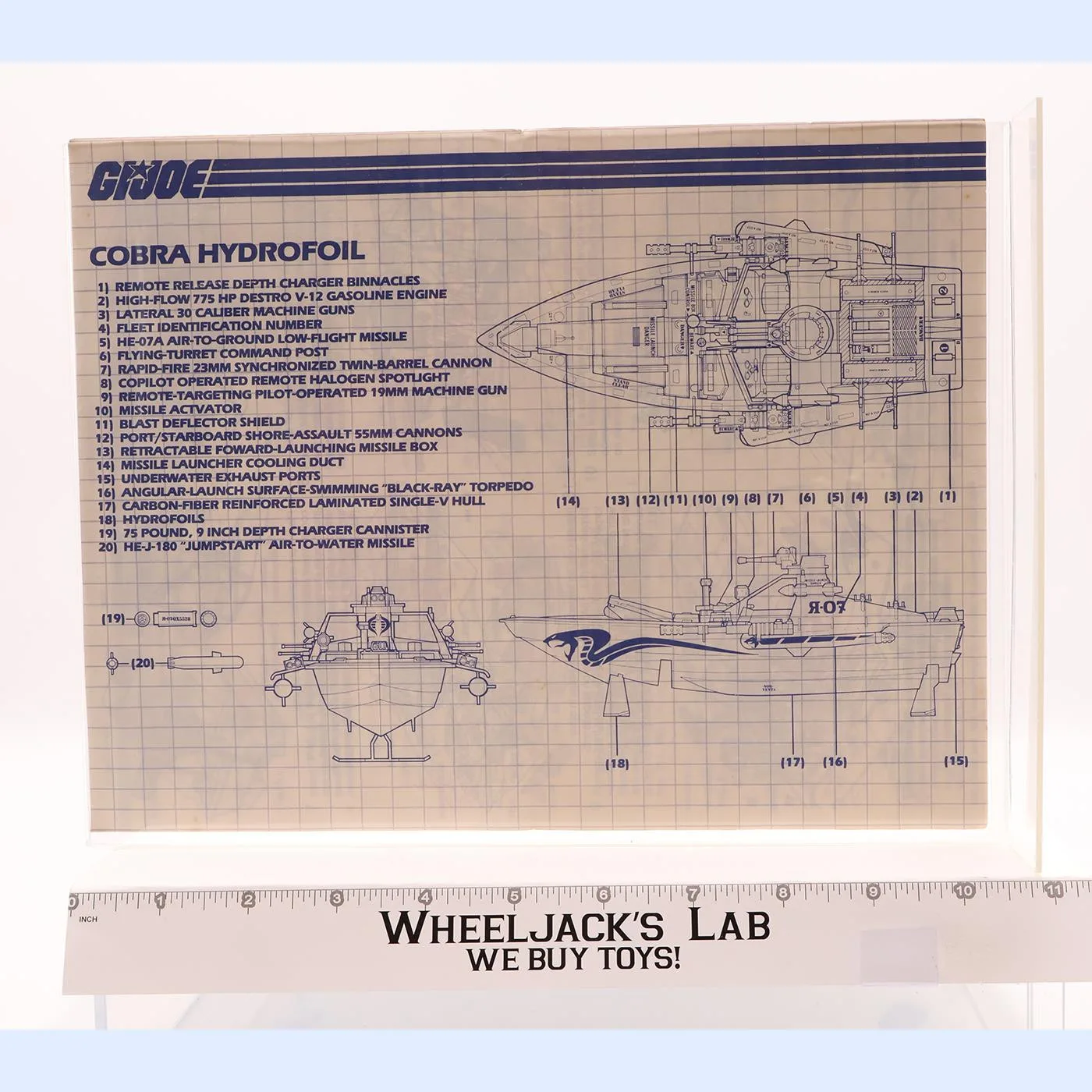 Cobra Hydrofoil Moray 1985 ORIGINAL Instructions Blueprints G.I. Joe ...