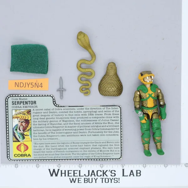 Serpentor V1 100% Complete G.I. Joe 1986 Hasbro Vintage Action Figure ...