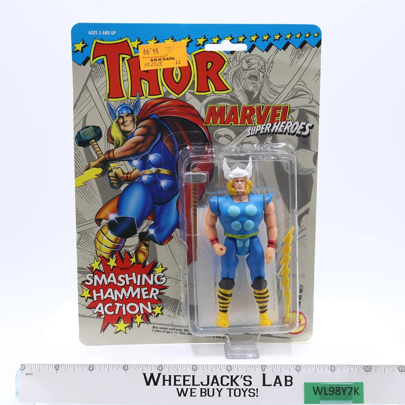 Thor Smashing Hammer Action Marvel Super Heroes 1991 Toy Biz Vintage ...