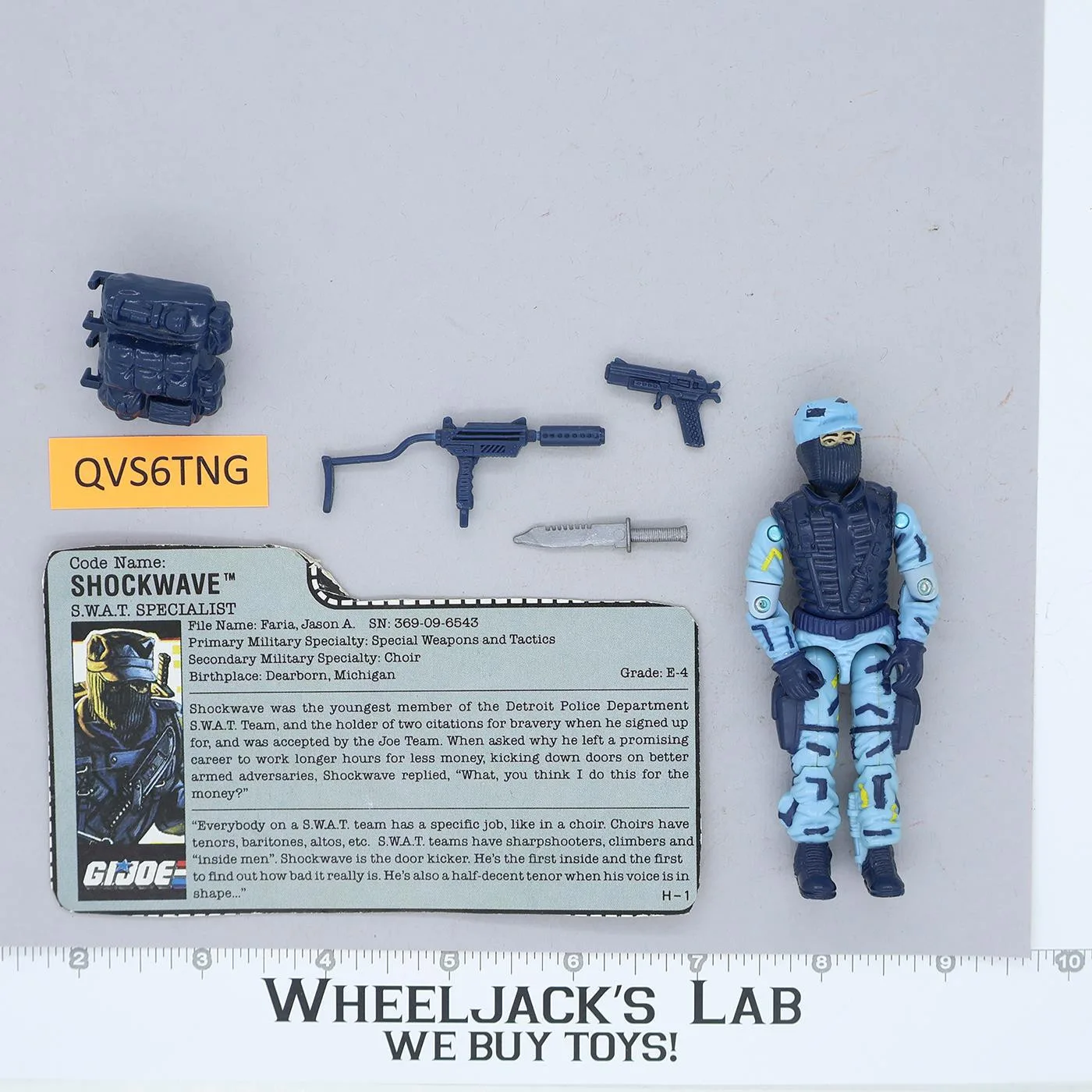 Shockwave V1 100% Complete G.I. Joe 1988 Hasbro Vintage Action Figure ...
