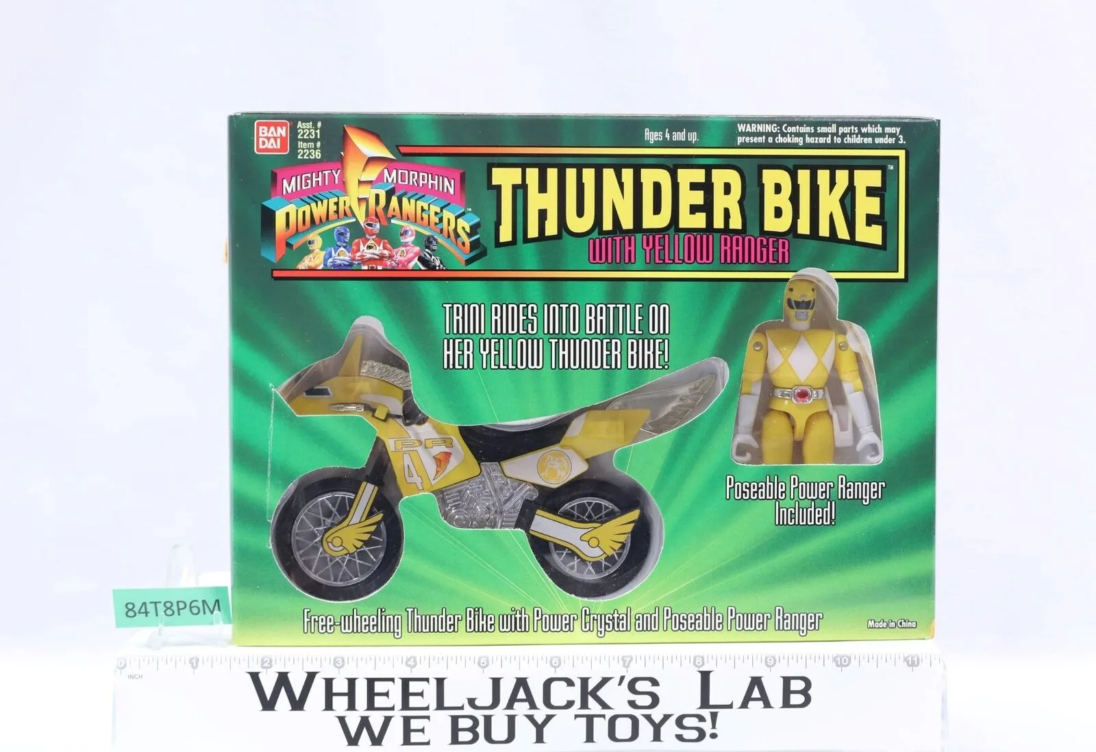 Thunder Bike W/Yellow Ranger MMPR Power Rangers 1994 Bandai NEW MOSC ...
