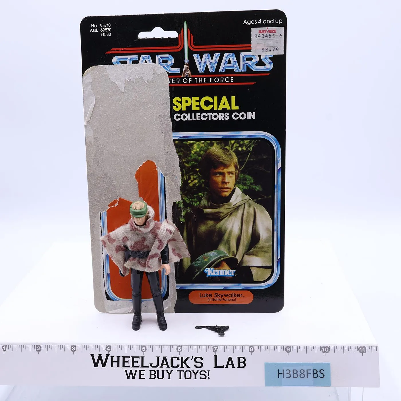 Luke Skywalker Battle Poncho Complete 92 Back Star Wars POTF 1985 ...