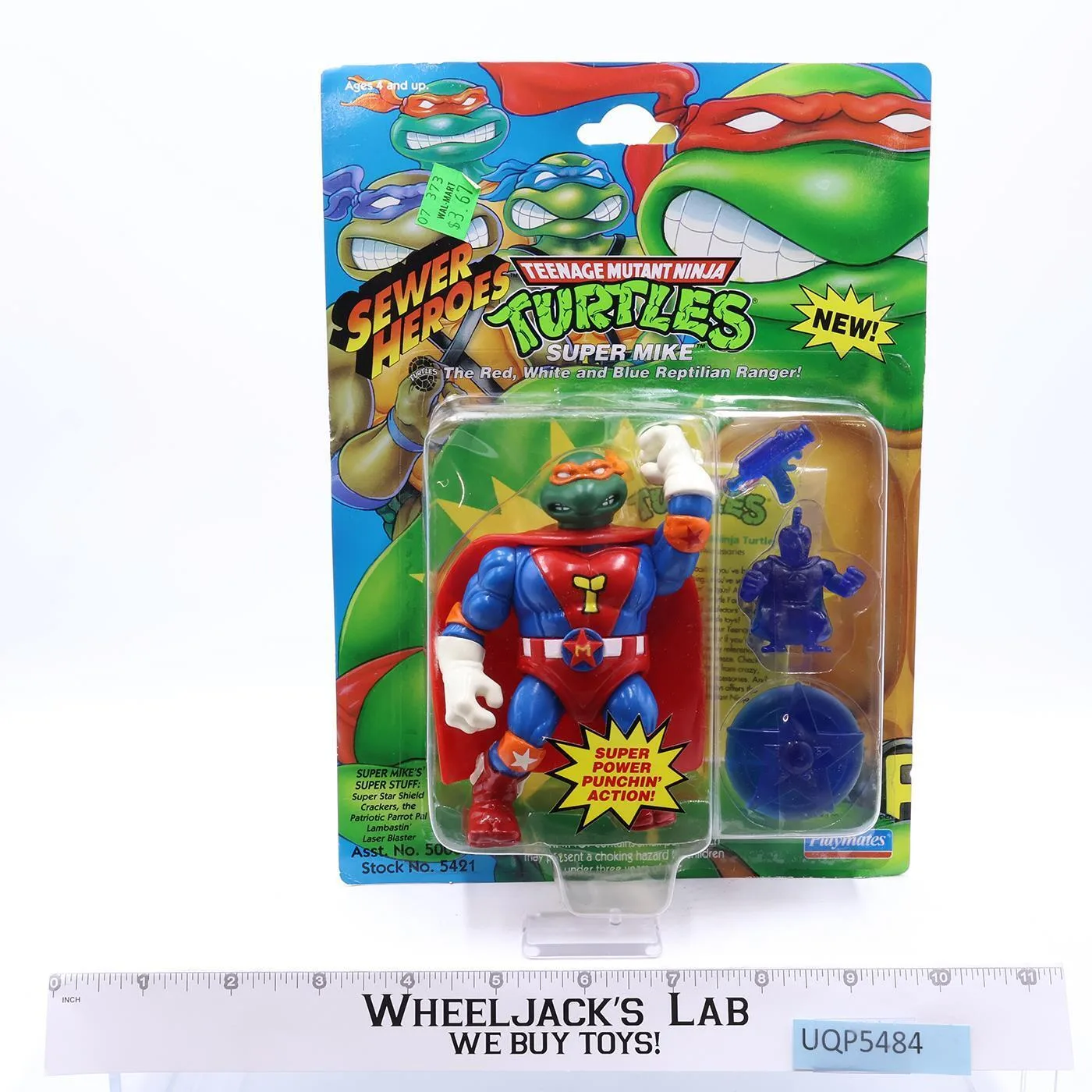 Super Mike Teenage Mutant Ninja Turtles TMNT 1993 Playmates NEW MOSC ...