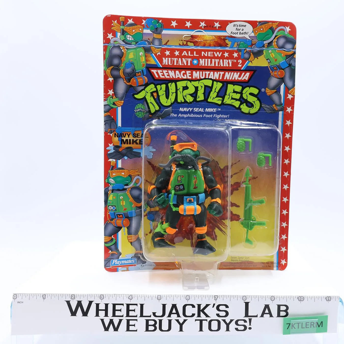 Mutant Military 2 Navy Seal Mike TMNT 1992 Playmates NEW MOSC UNPUNCHED ...