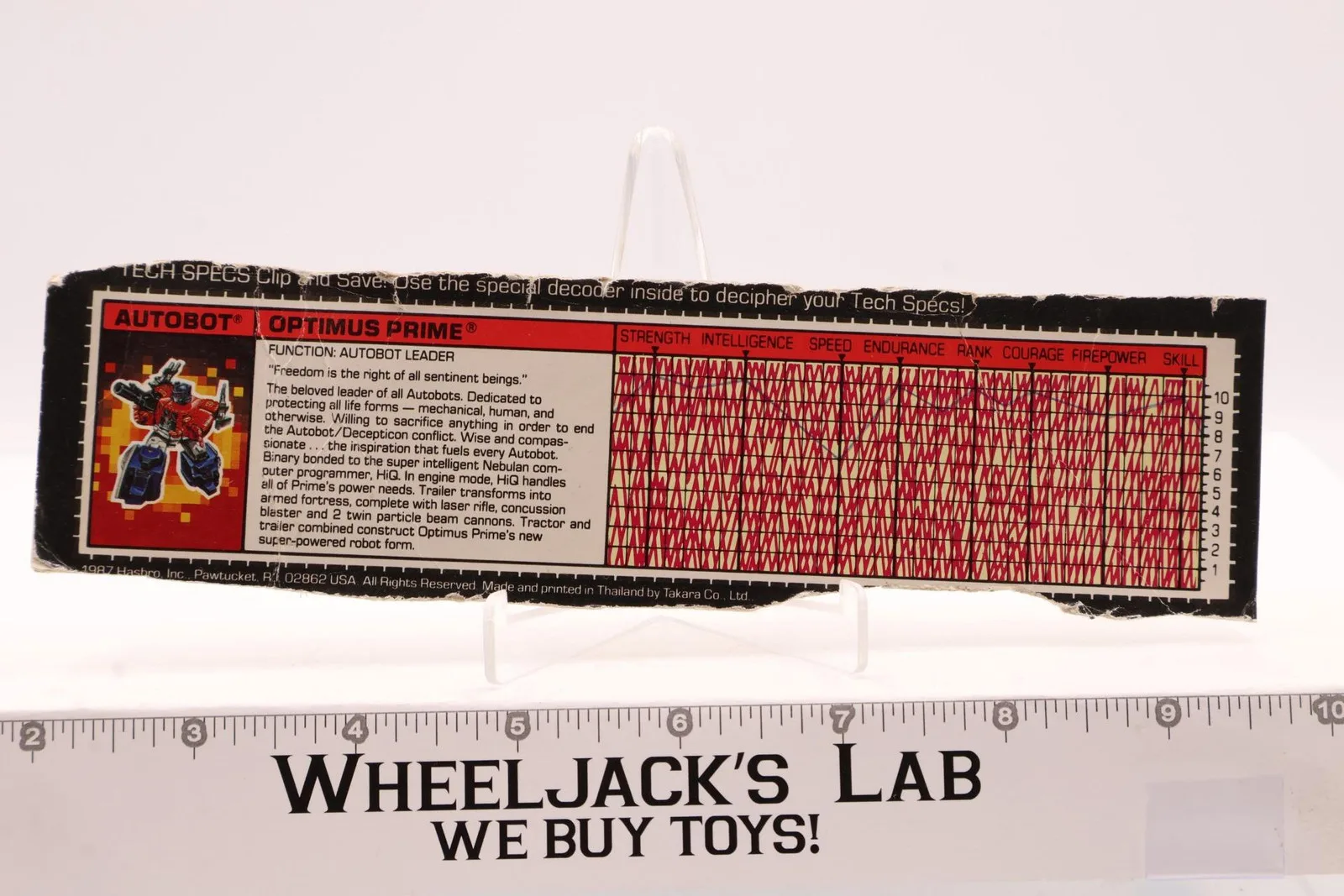 Powermaster Optimus Prime Action Figure Robot Tech Spec 1987 G1 ...