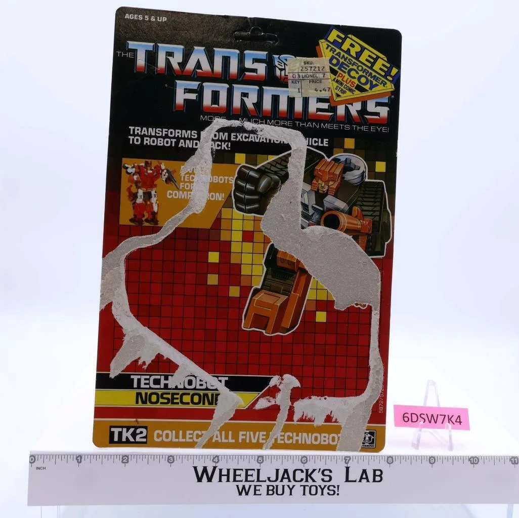 Nosecone Cardback 1987 Vintage Hasbro G1 Transformers Action Figure ...