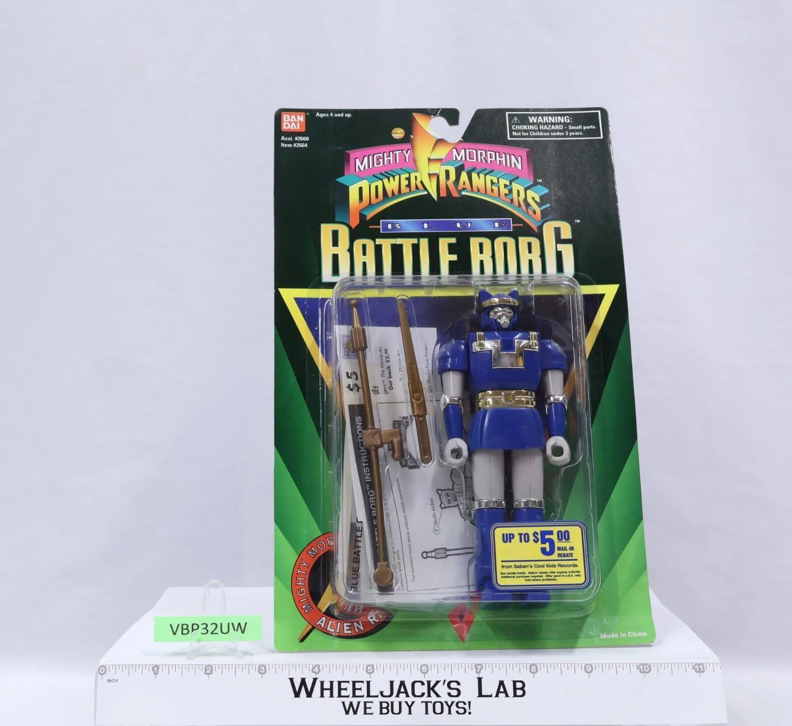 Mighty Morphin BLUE Battle Borg Power Rangers 1995 Bandai NEW MOSC ...