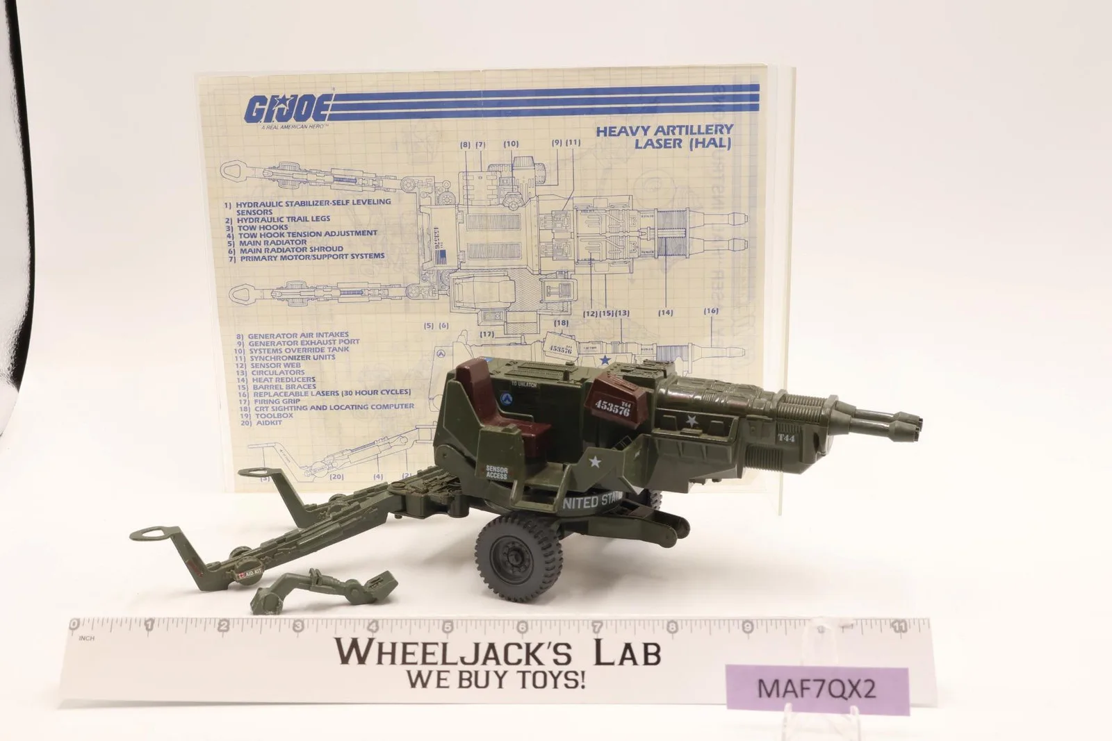 HAL Heavy Artillery Laser G.I. Joe 1982 Hasbro Vintage Vehicle Action ...