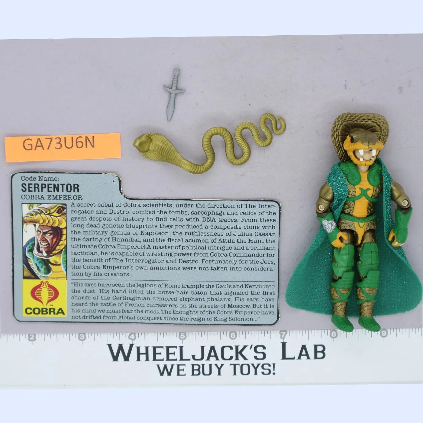 Serpentor V1 100% Complete G.I. Joe 1986 Hasbro Vintage Action Figure ...