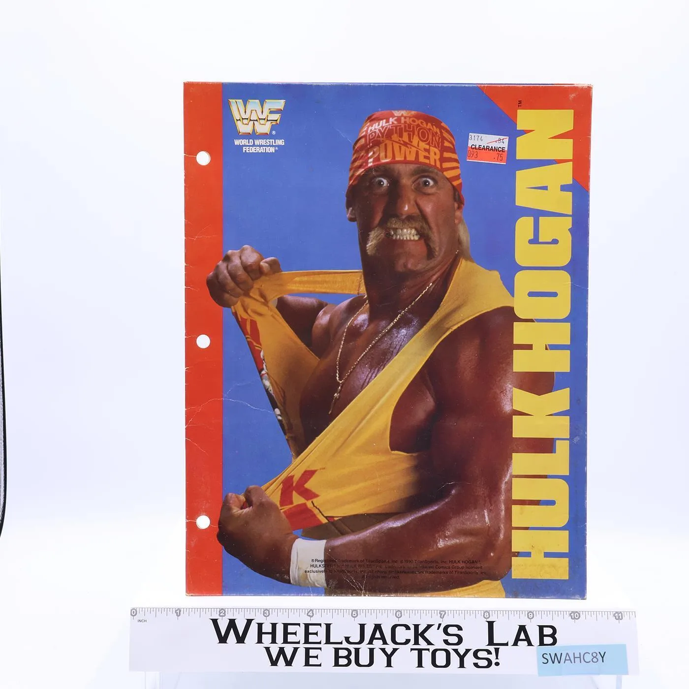 Hulk Hogan School Folder WWF Wrestling 1990 Titan Sports Vintage - Wheeljack's Lab