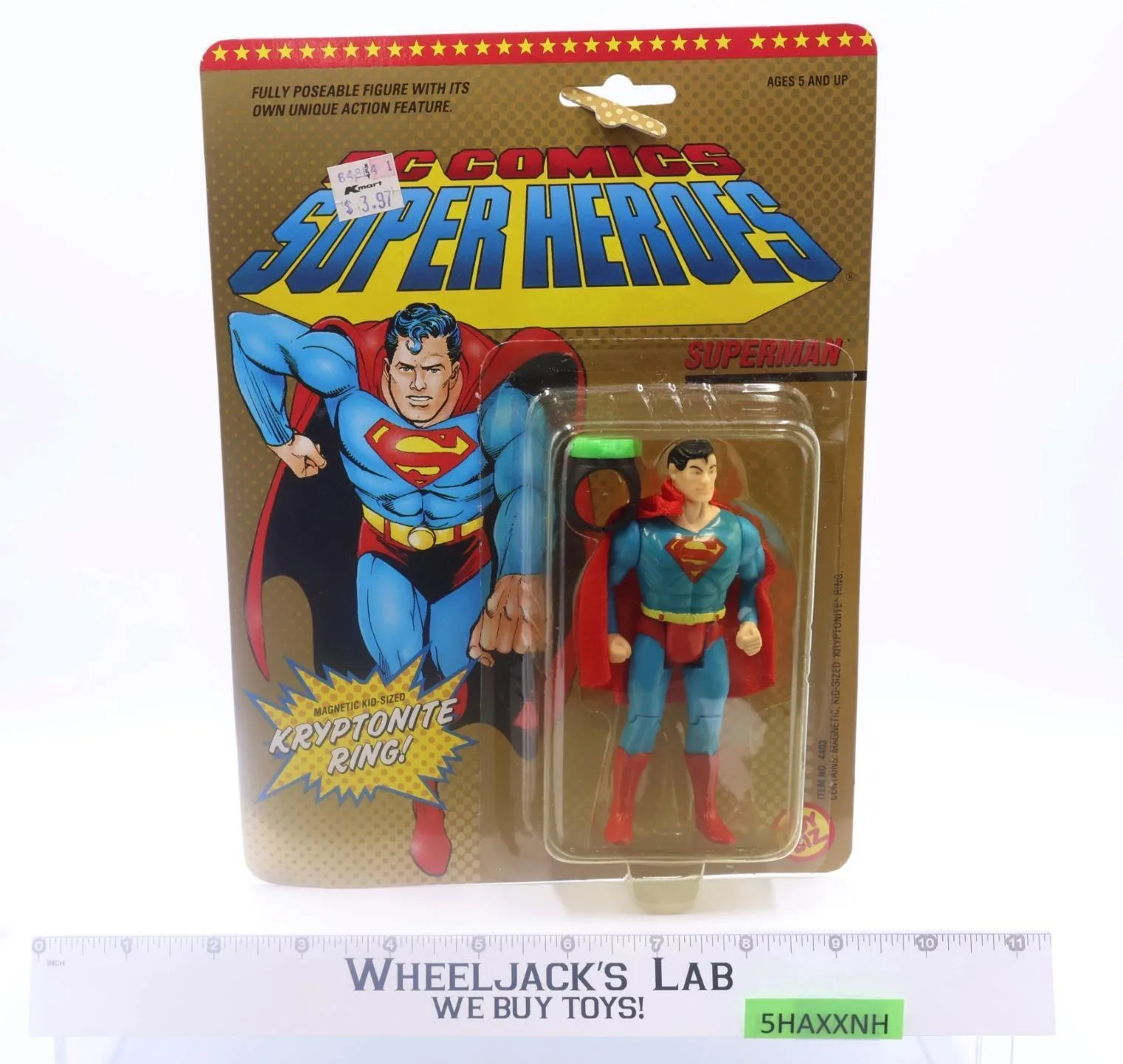 Superman KRYPTONITE RING 1989 Toybiz DC Comics Superheroes MOSC Vintage ...