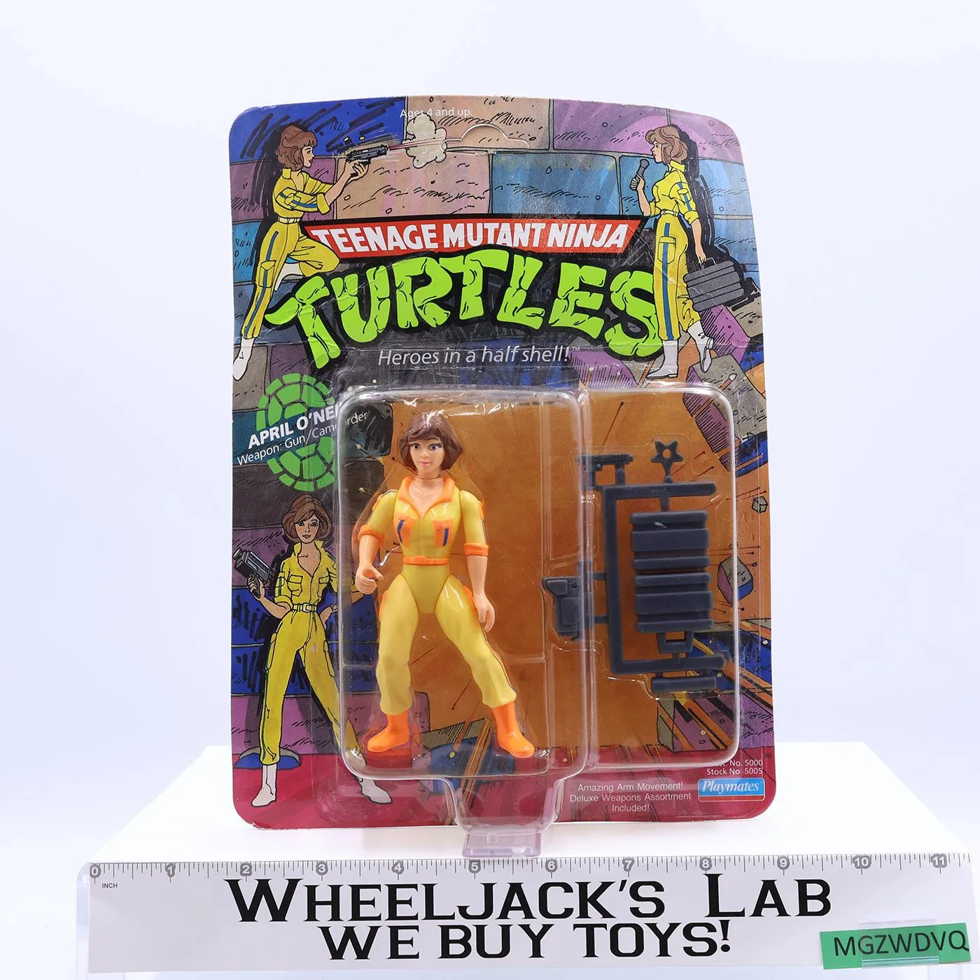 April O'Neil Orange Stripes Turtles TMNT 1990 Playmates Action Figure ...