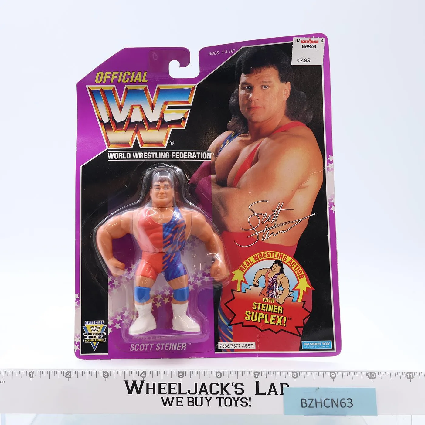 Scott Steiner Series 9 WWF Wrestling 1993 Hasbro Action Figure NEW MOSC ...