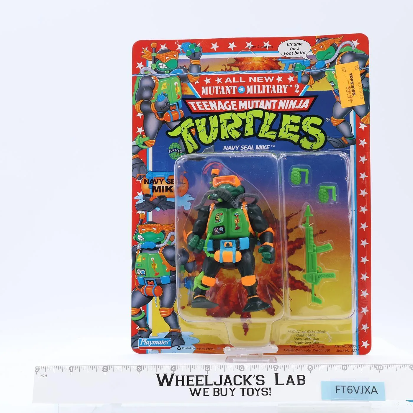 Mutant Military Navy Seal Mike TMNT 1992 Playmates NEW MOSC UNPUNCHED ...