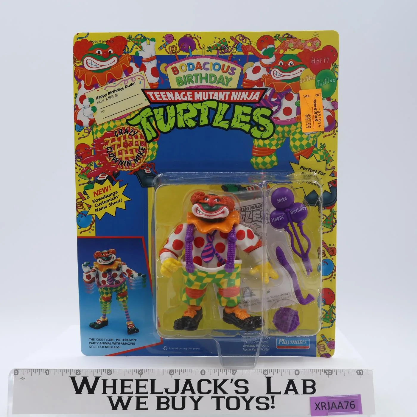 Crazy Clownin' Mike Bodacious Birthday TMNT 1992 Playmates NEW MOSC ...