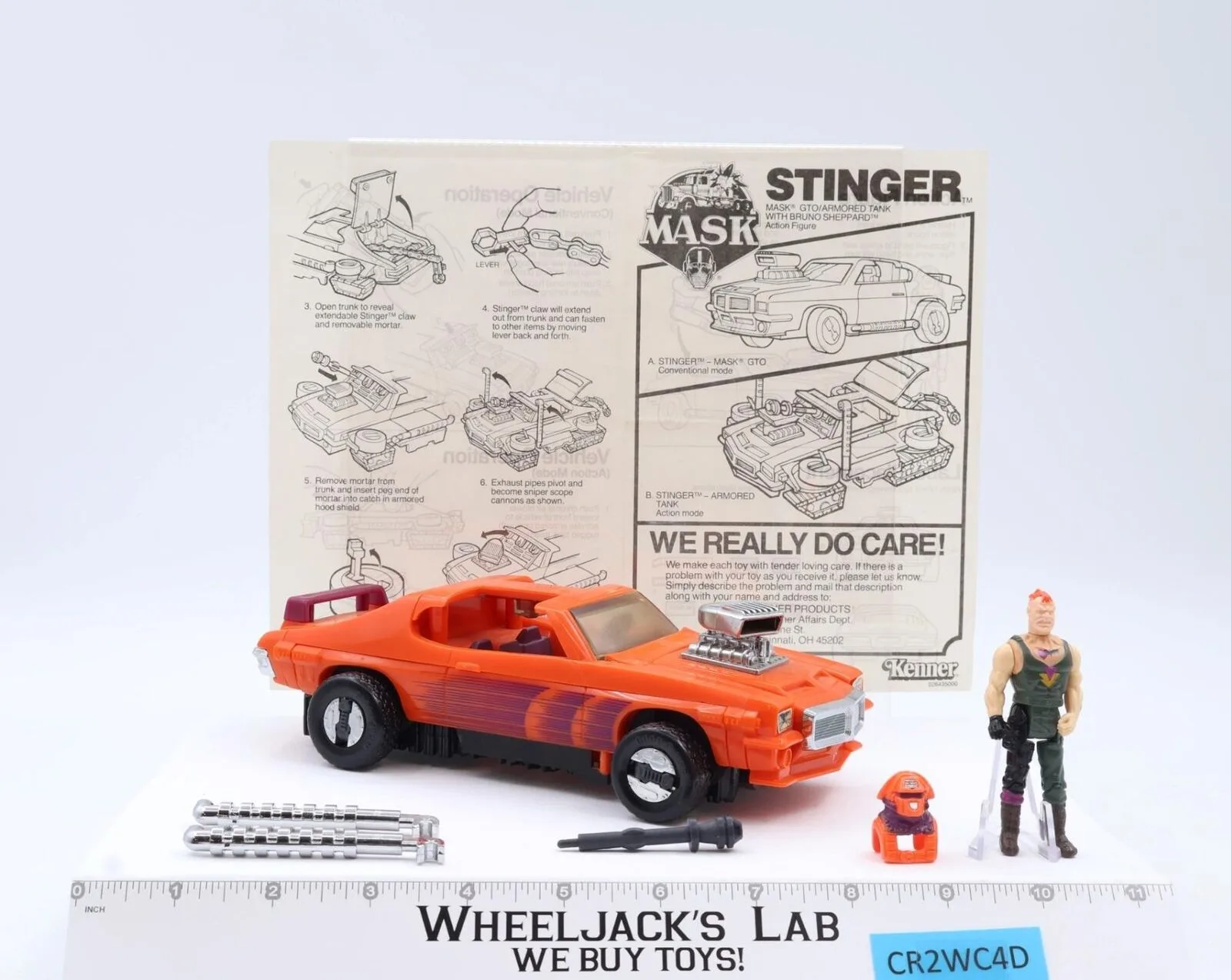 Stinger W/Bruno Sheppard 100% Complete 1986 MASK M.A.S.K. Kenner Figure ...