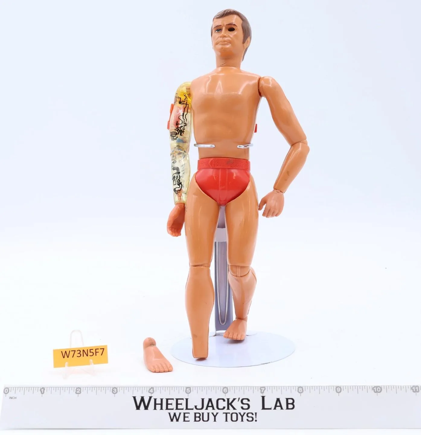 Steve Austin Six Million Dollar Man Bionic Man 1975 13" Vintage Action Figure - Wheeljack's Lab