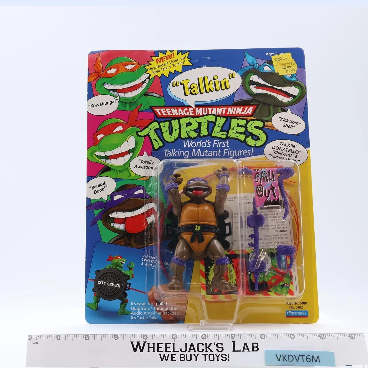 Donatello Talking Turtle TMNT 1991 Playmates Vintage Action Figure NEW ...