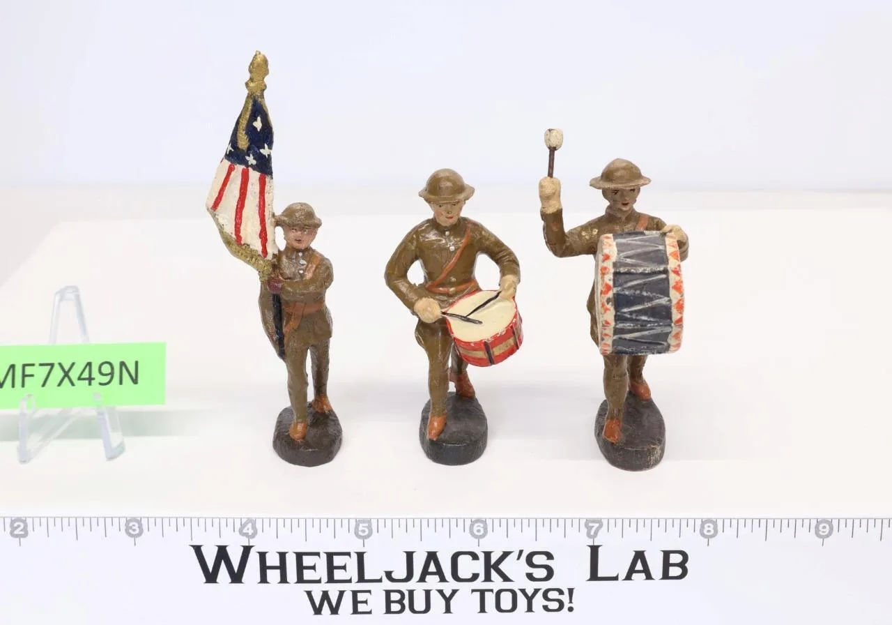 (3) Marching Band Soldiers Military Toy Soldiers 2.75" Drummers Flag ...