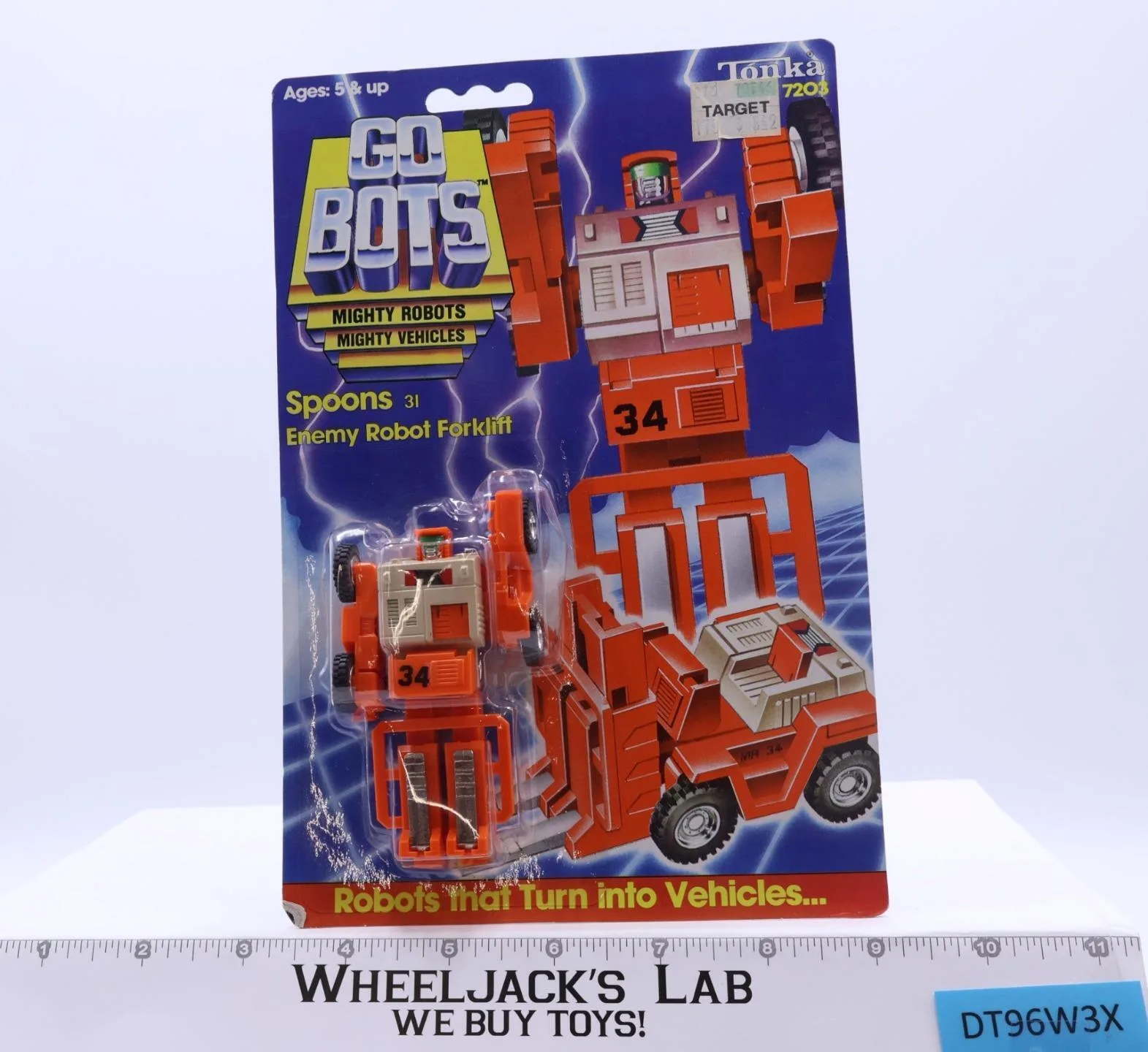 Spoons Enemy Robot Forklift Gobots 1984 Tonka Action Figure NEW MOSC ...