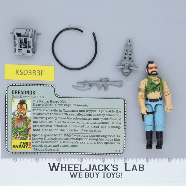 Ripper V1 100% Complete G.I. Joe 1985 Hasbro Vintage Action Figure ...