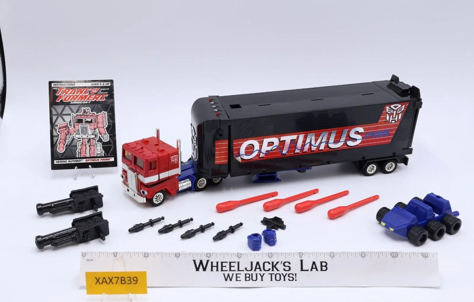 Optimus Prime LIGHTS/SOUND WORKS 1992 G2 Transformers Hasbro Action Figure - Wheeljack's Lab