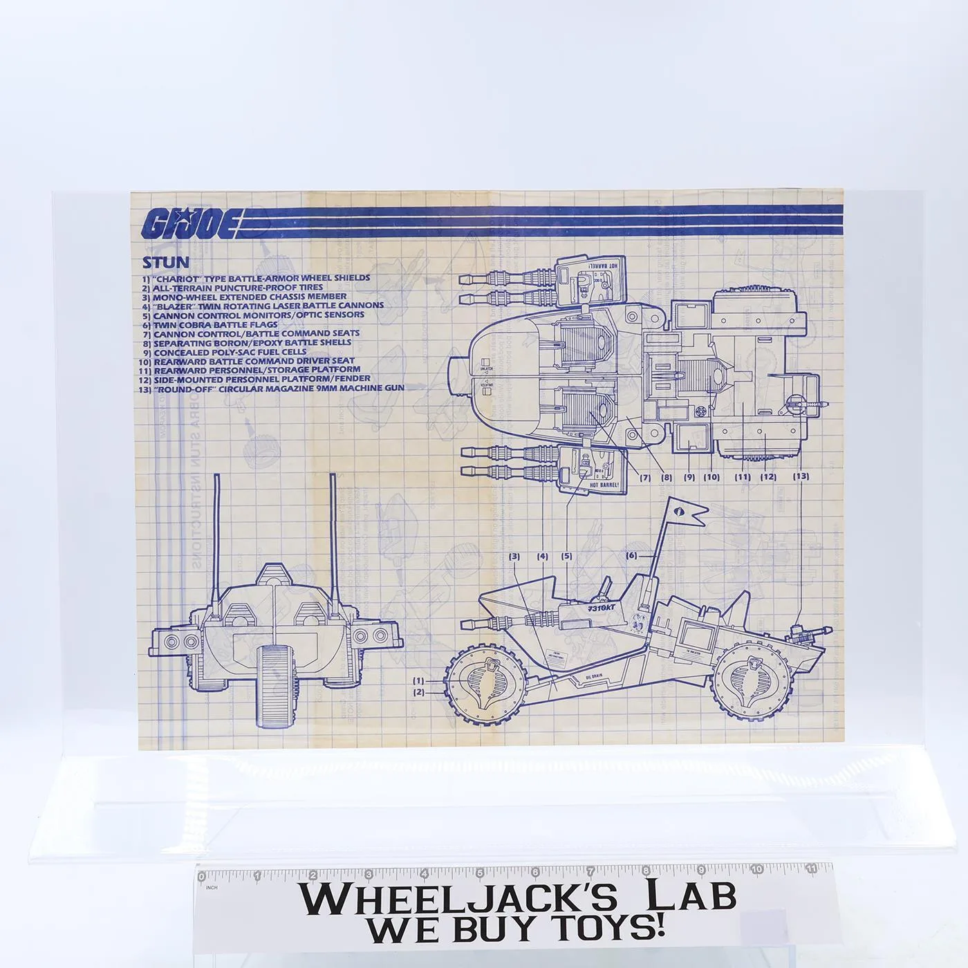 Cobra Stun 1986 ORIGINAL Instructions / Blueprints G.I. Joe Hasbro ...