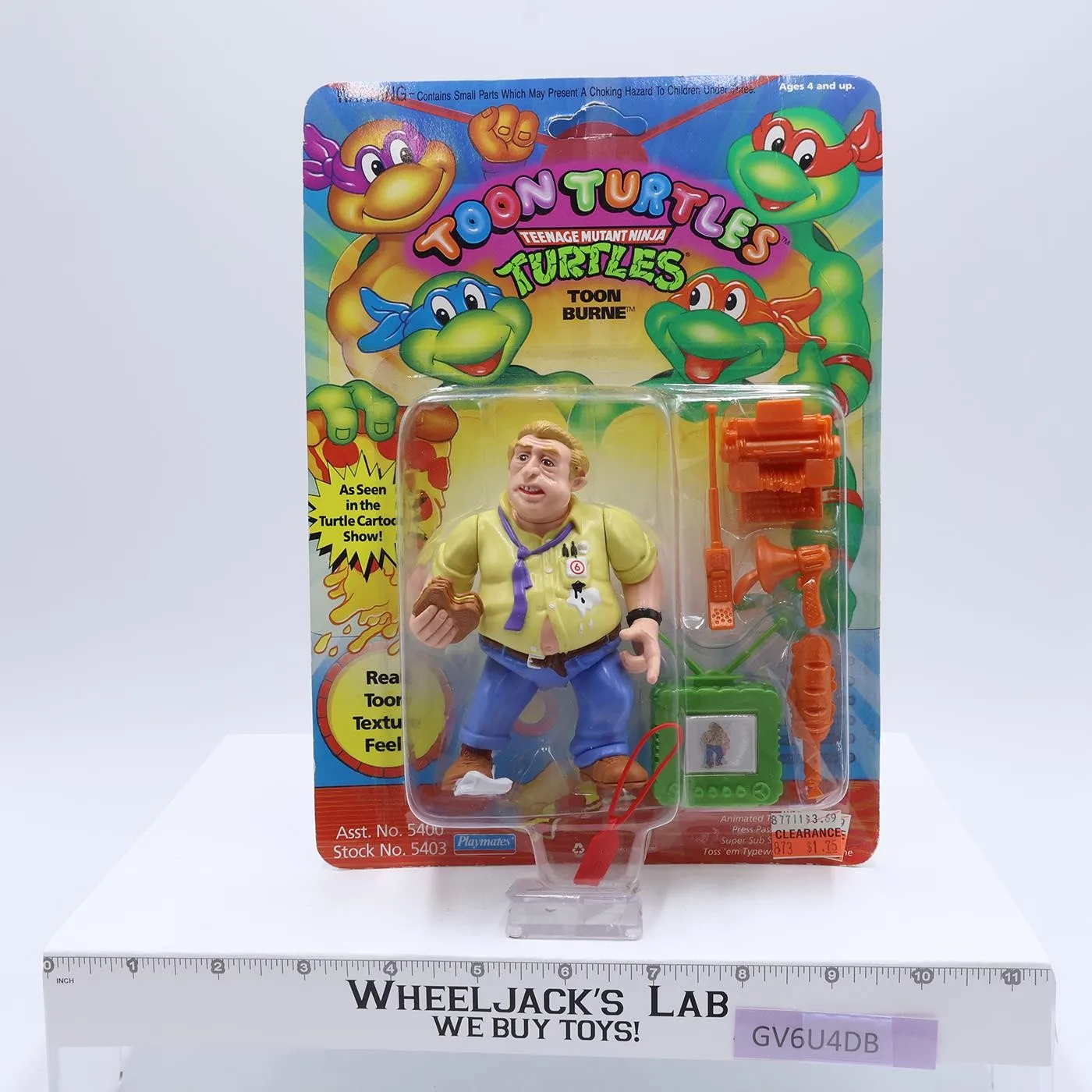 Toon Burne Teenage Mutant Ninja Turtles TMNT 1992 Playmates NEW MOSC ...