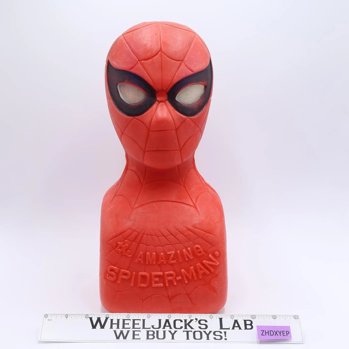 Spider Man Plastic Blow Mold Coin Bank Marvel Comics 1978 AJ Renzi Corp ...