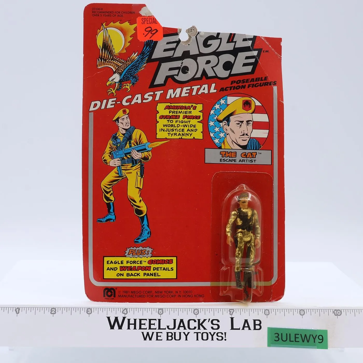 The Cat Escape Artist Eagle Force Mego1981 Die-Cast Metal Vintage Figure MOSC - Wheeljack's Lab