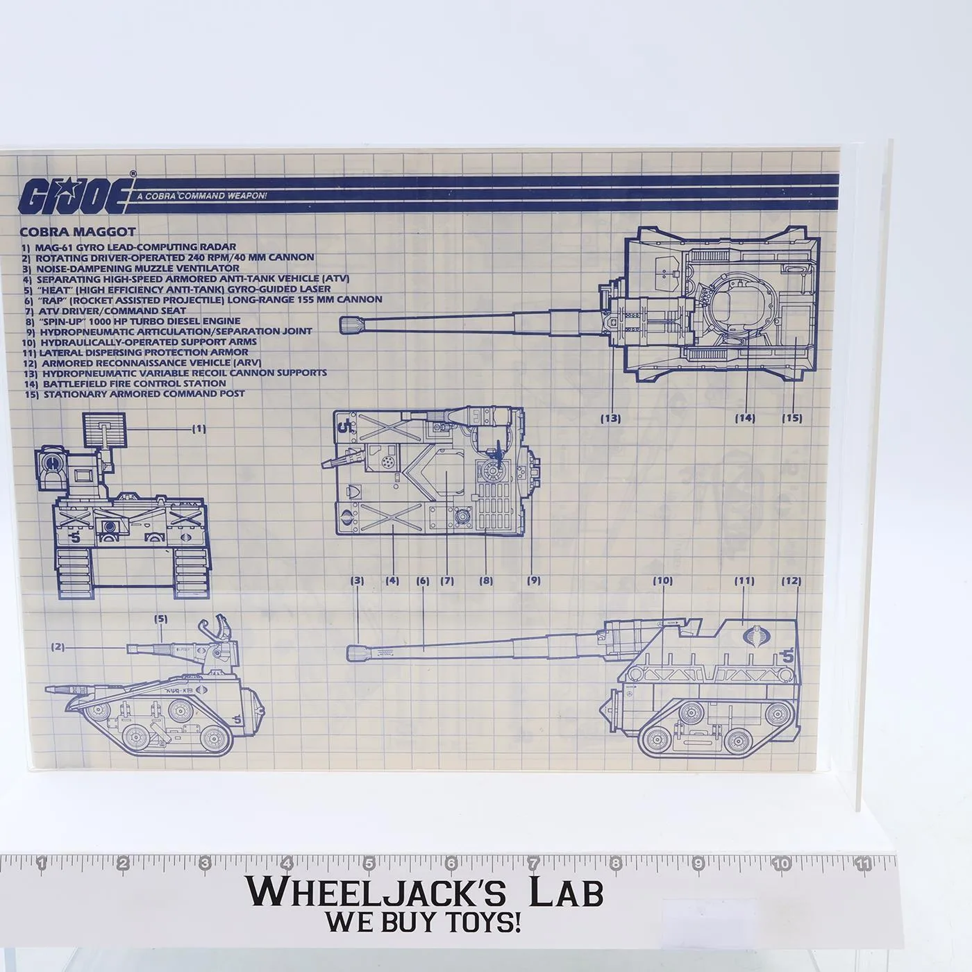 Cobra Maggot 1987 ORIGINAL Instructions Blueprints G.I. Joe Hasbro ...
