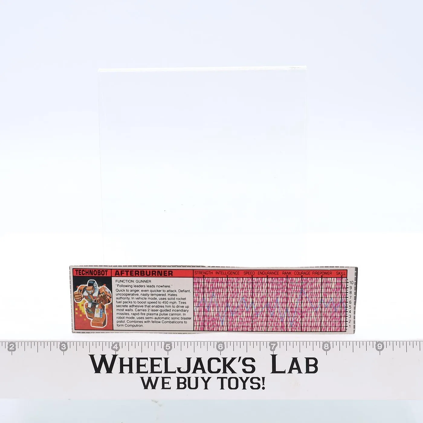 Afterburner Action Figure Tech Spec 1987 Vintage Hasbro G1 Transformers ...