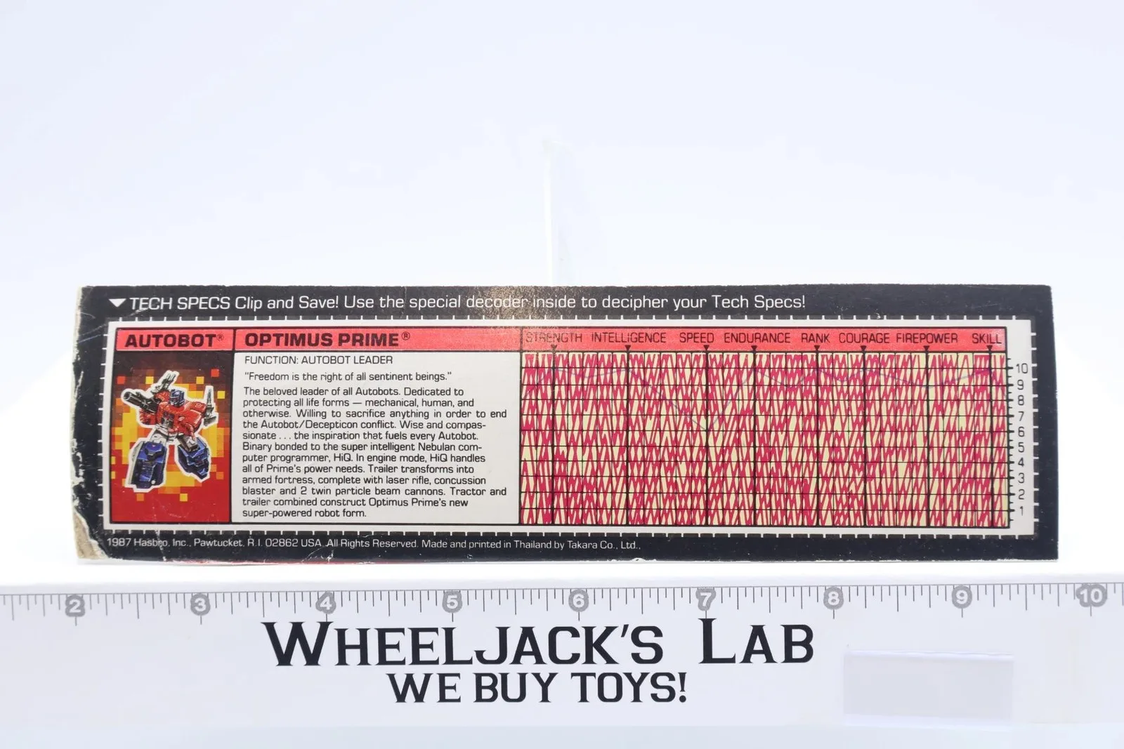 Powermaster Optimus Prime Action Figure Robot Tech Spec 1987 G1 ...