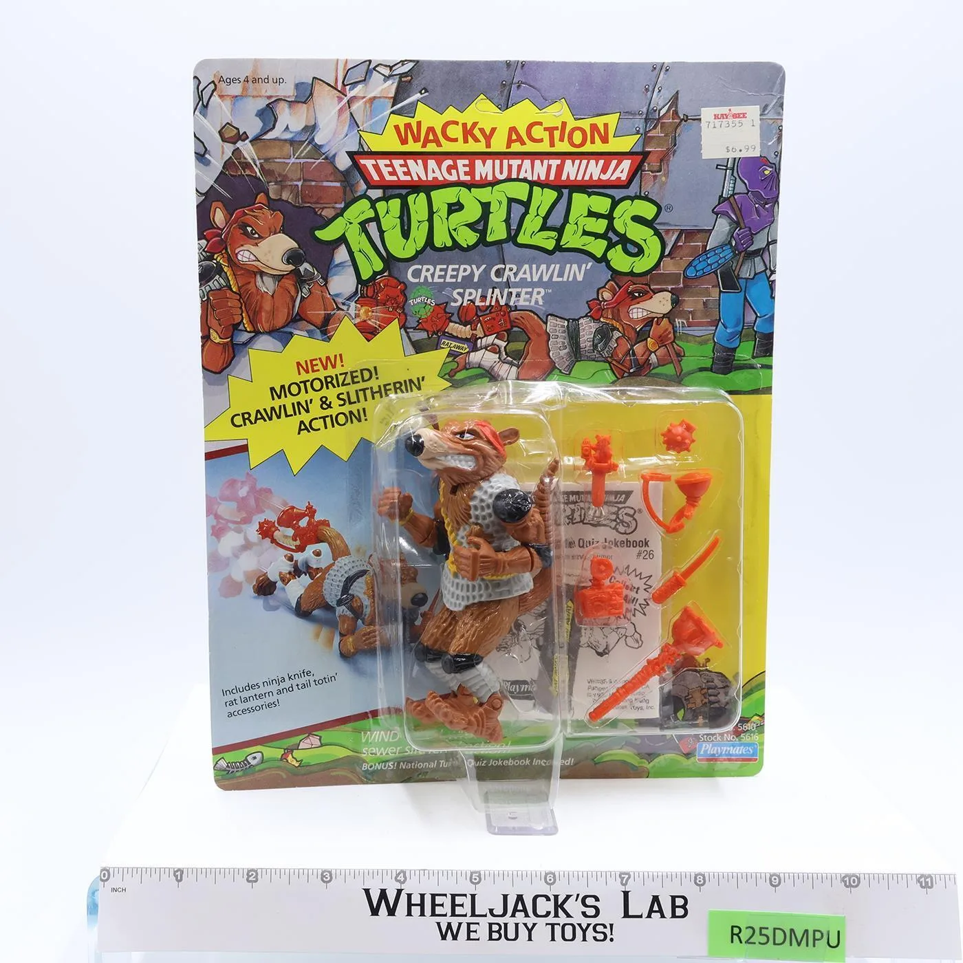 Creepy Crawlin' Splinter Wacky Action TMNT 1990 Playmates Figure NEW ...