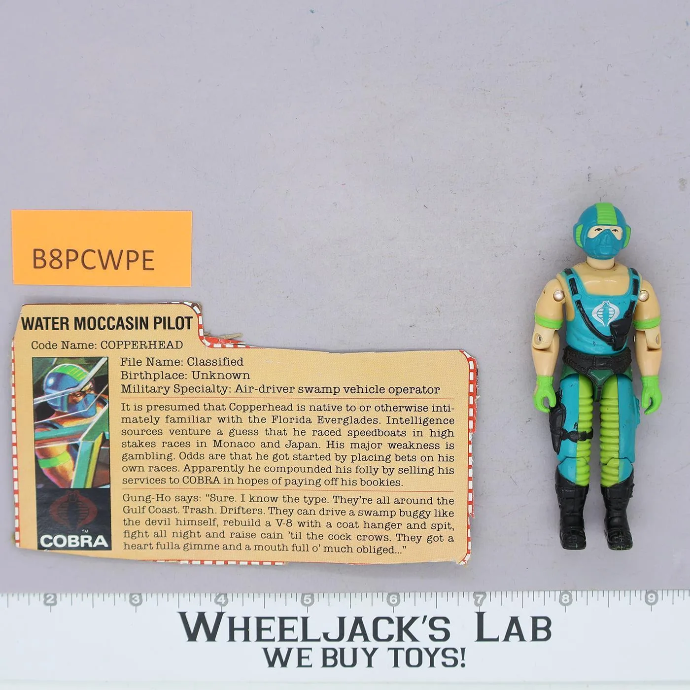 Copperhead V1 100% Complete G.I. Joe 1984 Hasbro Vintage Action Figure ...